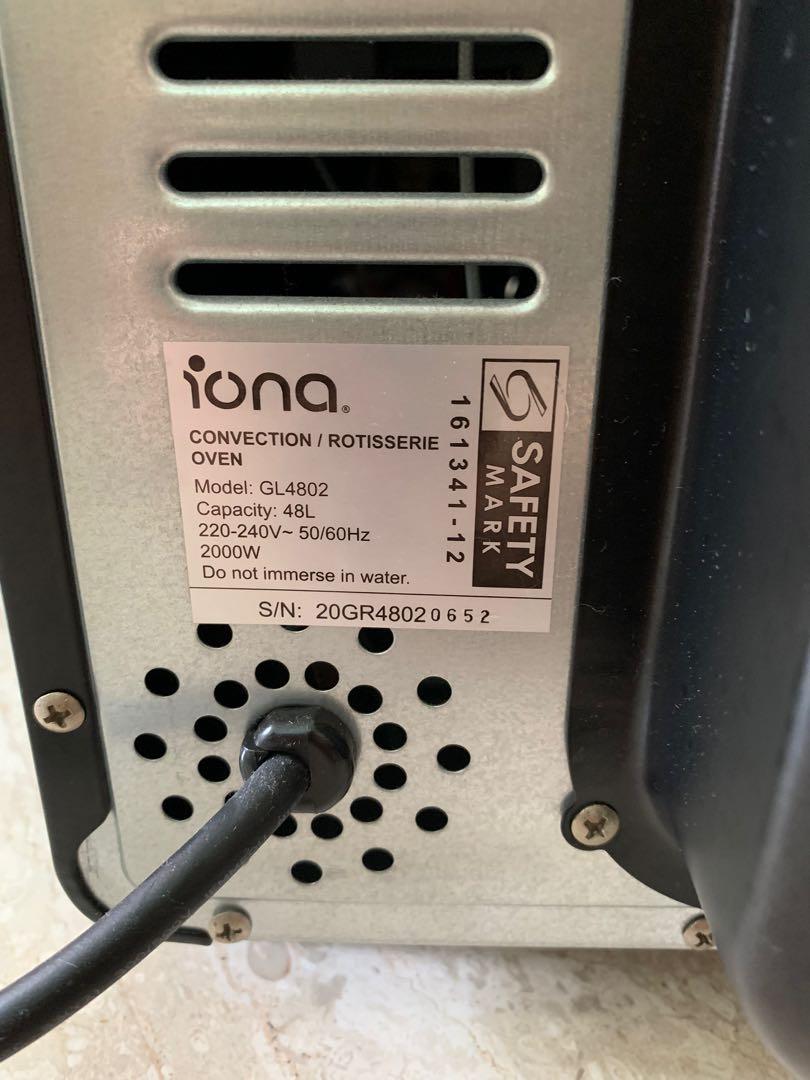 Convection & Rotisserie Oven (IONA GL4802 48L, free cake maker), TV ...