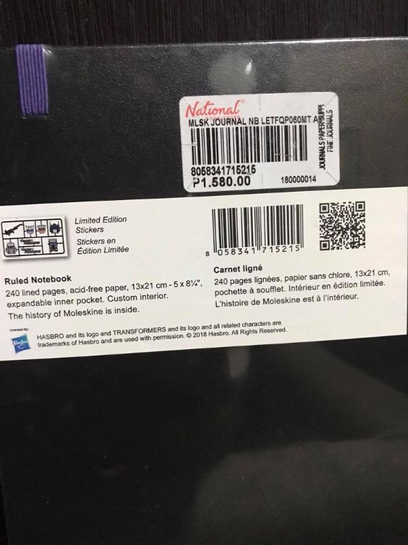 MOLESKINE: Limited Edition Transformers Ruled Notebook (Evil Decepticon ...