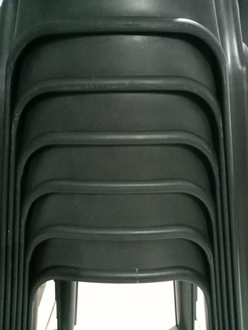 NIKA Black Monoblock Stools, Furniture & Home Living, Furniture, Chairs ...
