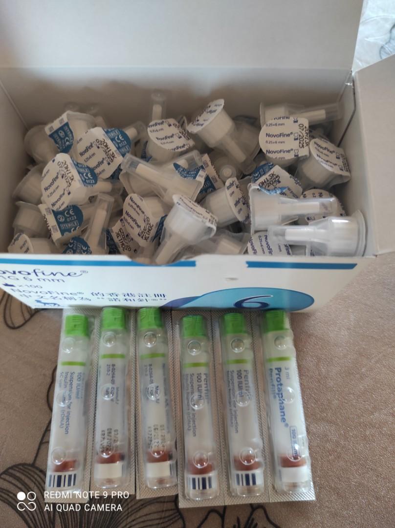 NovoFine 31G 6 mm 針頭 送6 x 3 ml Protaphane Penfill 胰島素, 健康及營養食用品, 醫療用品和 ...
