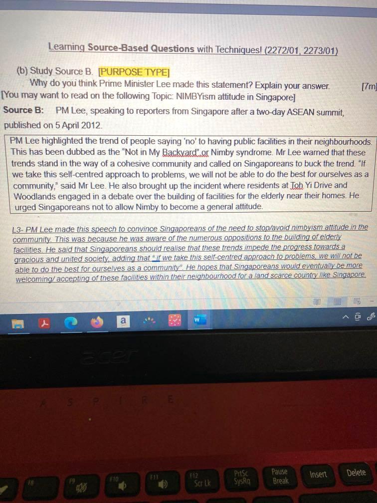 O Level Social Studies Source-Based Qns SS SBQ Notes Sec 3/4 SS SRQ ...