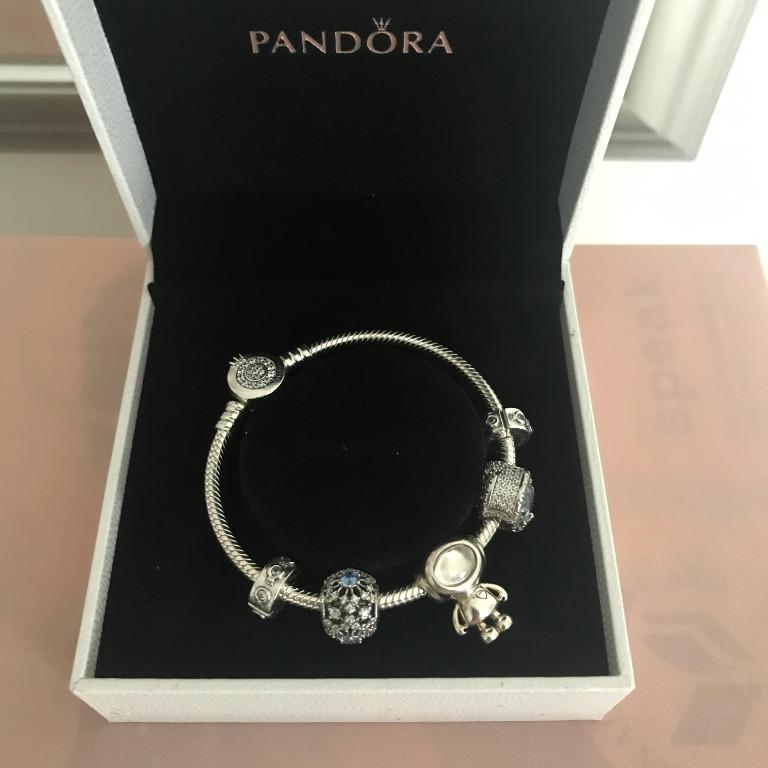 Pandora Moments Sparkling Crown O Snake Chain Bracelet, Women's Fashion ...