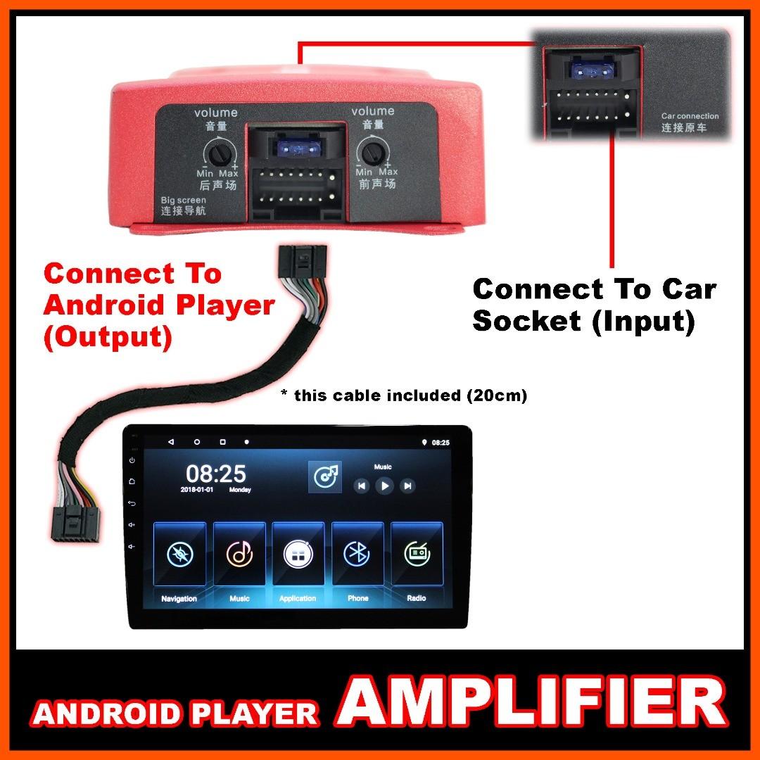 [Plug and Play] 120W Power Amplifier for Car Android Player Sound Boost ...