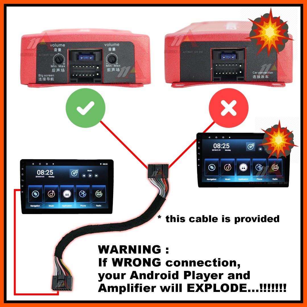 [Plug and Play] 120W Power Amplifier for Car Android Player Sound Boost ...