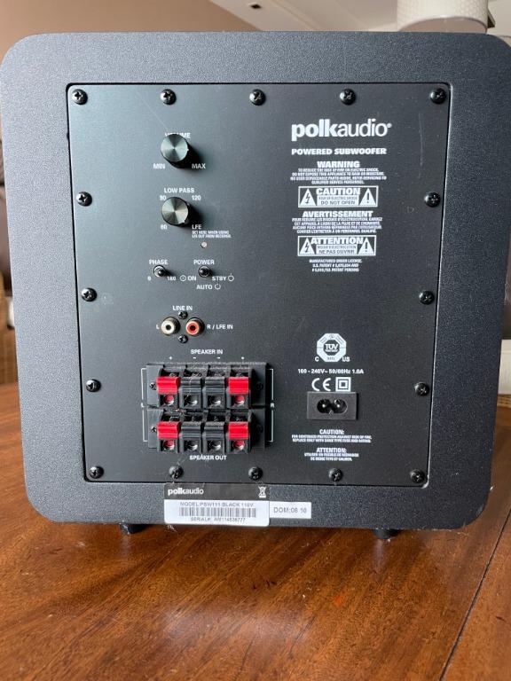 Polk Audio PSW111 Powered 300W 8" Subwoofer, Audio, Soundbars, Speakers ...