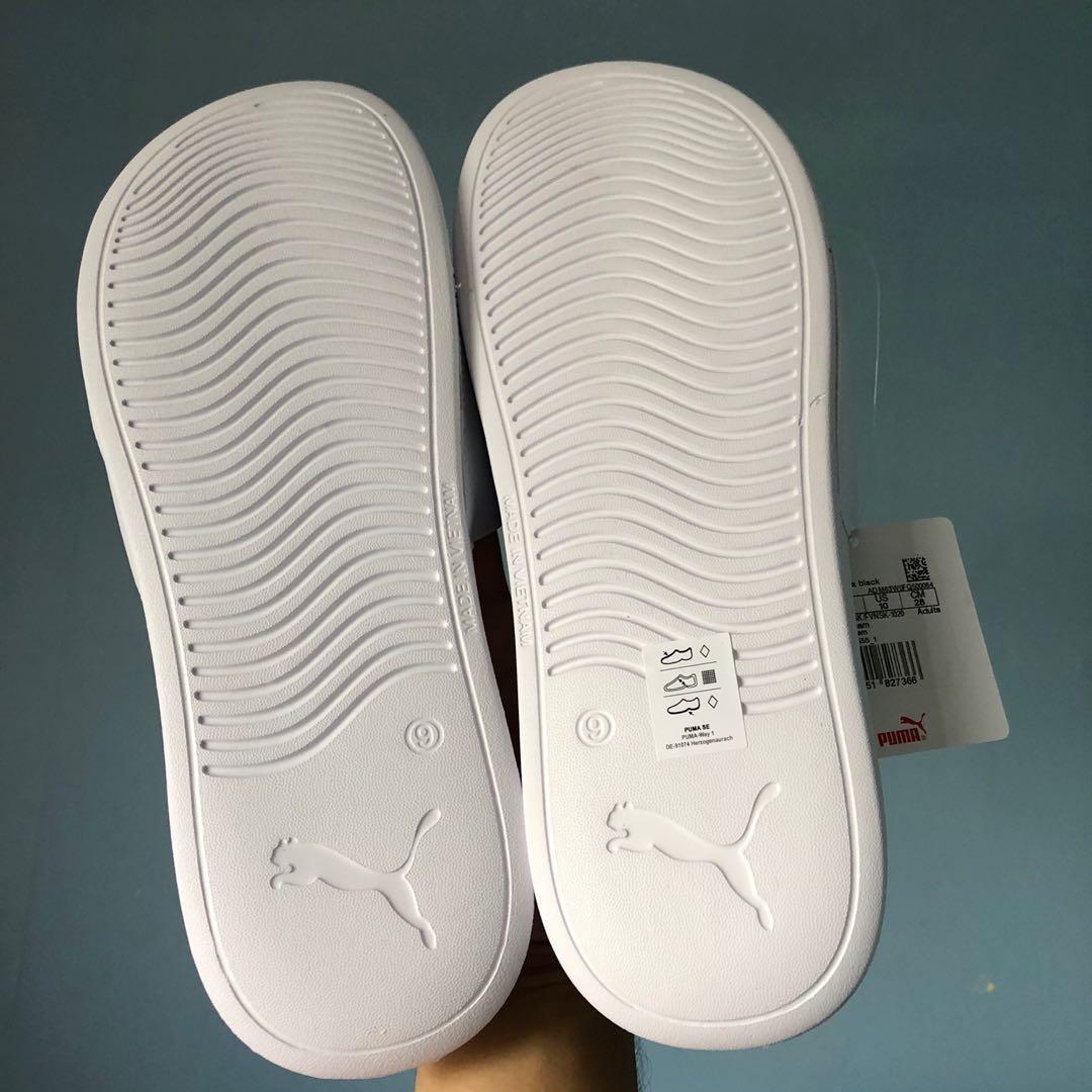 Puma Slides white, Men's Fashion, Footwear, Flipflops and Slides on ...
