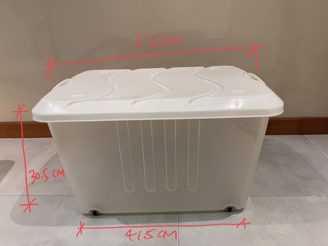 Sleek Stackable Plastic Storage Boxes on Wheels!, Furniture & Home ...