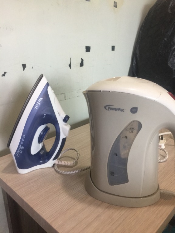 tefal steam iron box and electric kettle, TV & Home Appliances, Irons ...