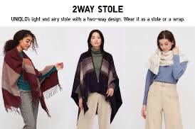 Uniqlo 2-Way Stole, Women's Fashion, Coats, Jackets and Outerwear on ...