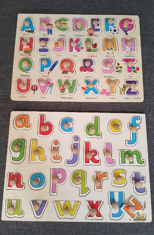 Wooden peg Letters / UPPER & LOWER Case Alphabet Letters, Hobbies ...