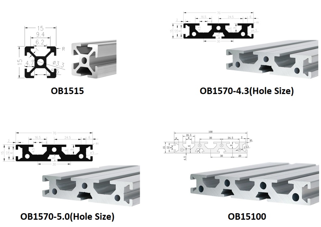 1515 Series Aluminum Extrusion Various Profiles, Hobbies & Toys ...