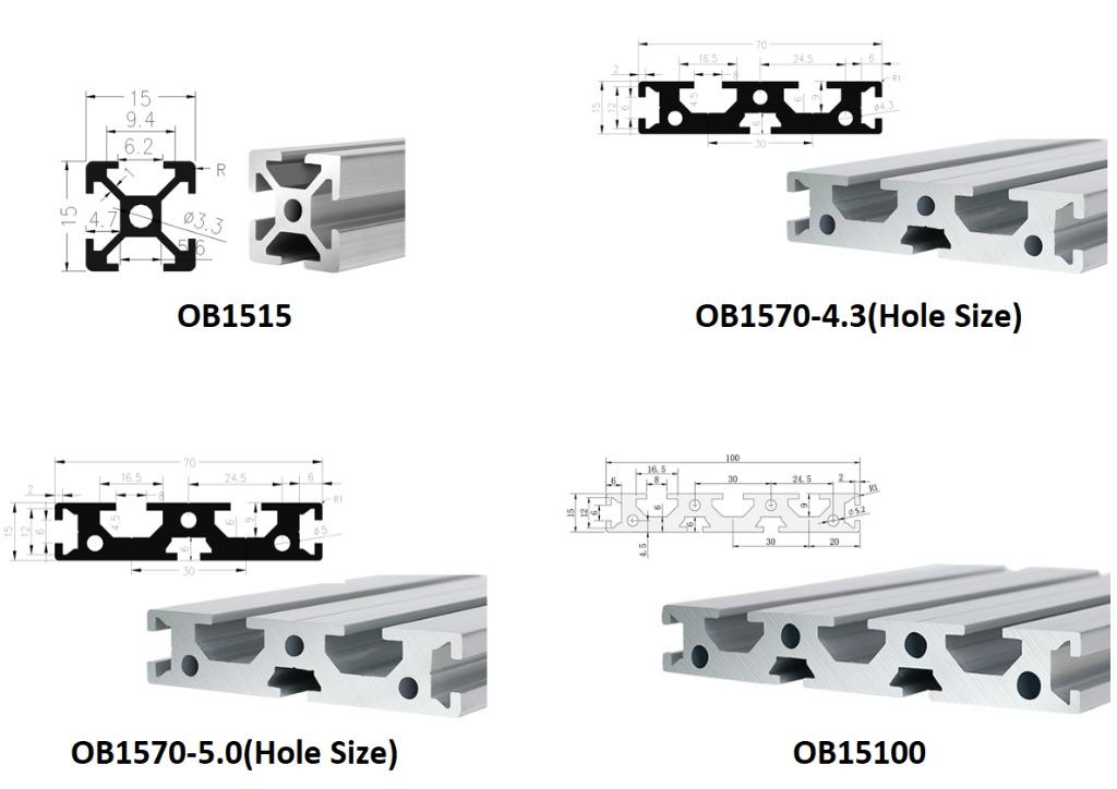 1515 Series Aluminum Extrusion Various Profiles, Hobbies & Toys ...