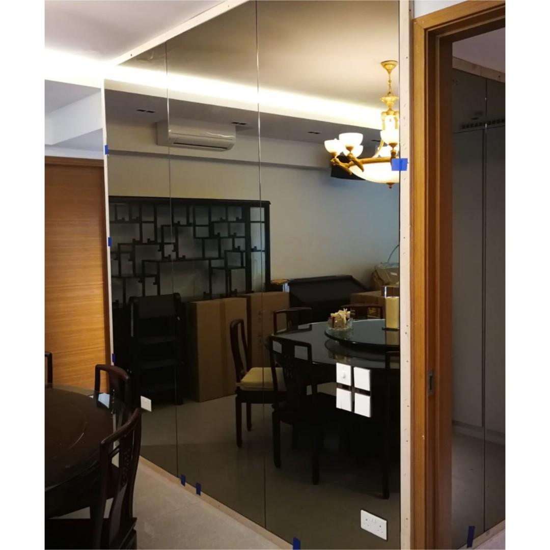 AGC Mirror Wall Installation (PM for quote), Furniture & Home Living ...