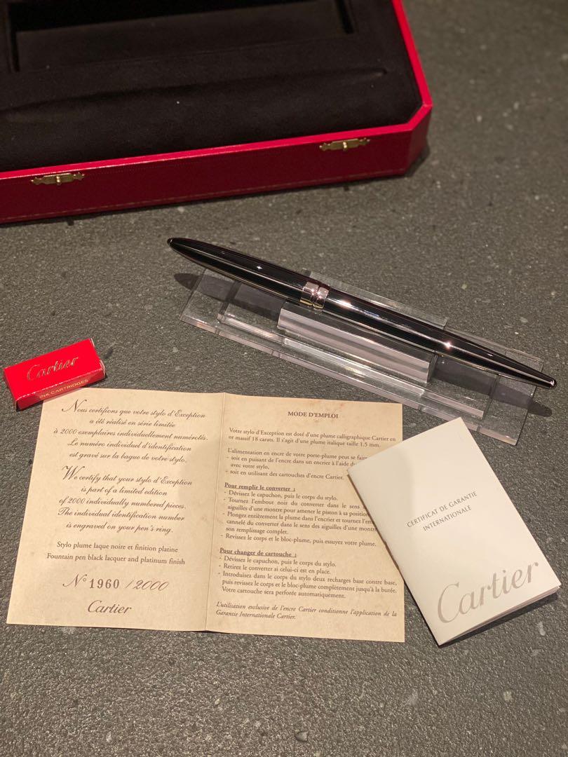 Cartier calligraphy limited edition fountain pen #1960/2000, 興趣及遊戲, 手作 ...