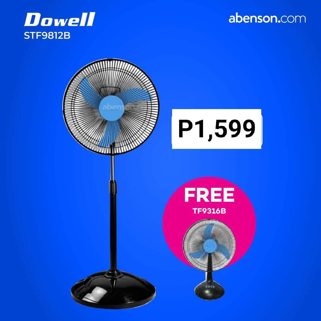 Dowell Buy 1 Take 1 Electric stand fan + desk table fan blue banana ...