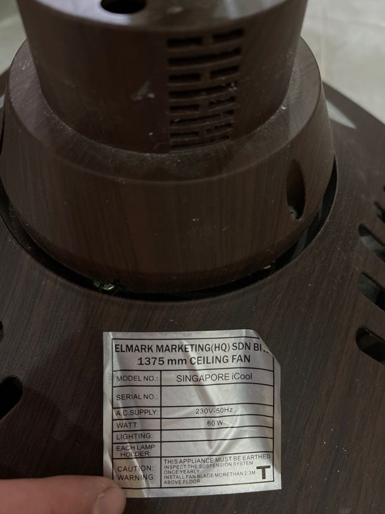 Elmark Ceiling Fan, Furniture & Home Living, Lighting & Fans, Fans on ...