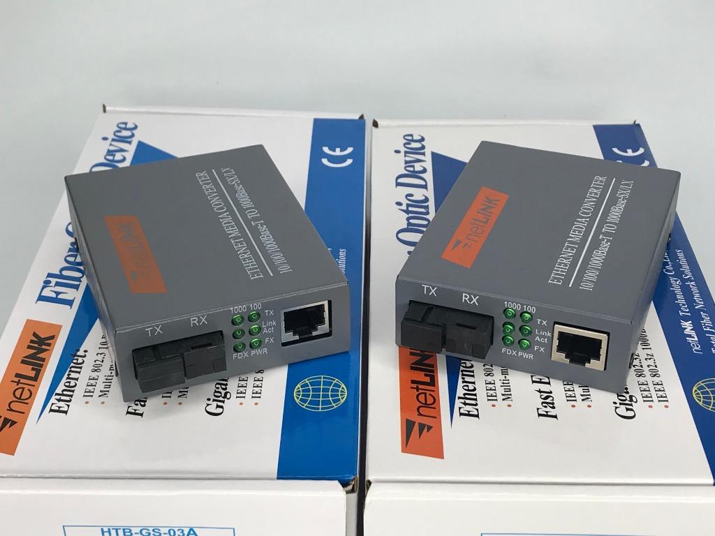ETHERNET MEDIA CONVERTER GIGABIT, NETLINK, HTB-GS-03A/B (1-PAIR/ A-B ...