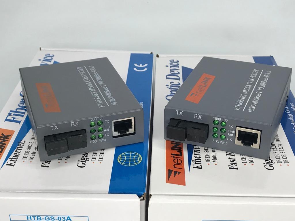 ETHERNET MEDIA CONVERTER GIGABIT, NETLINK, HTB-GS-03A/B (1-PAIR/ A-B ...