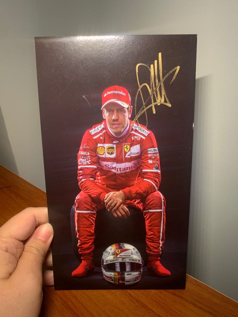 F1 Sebastian Vettel 5 Signed Photocard, Hobbies & Toys, Memorabilia ...