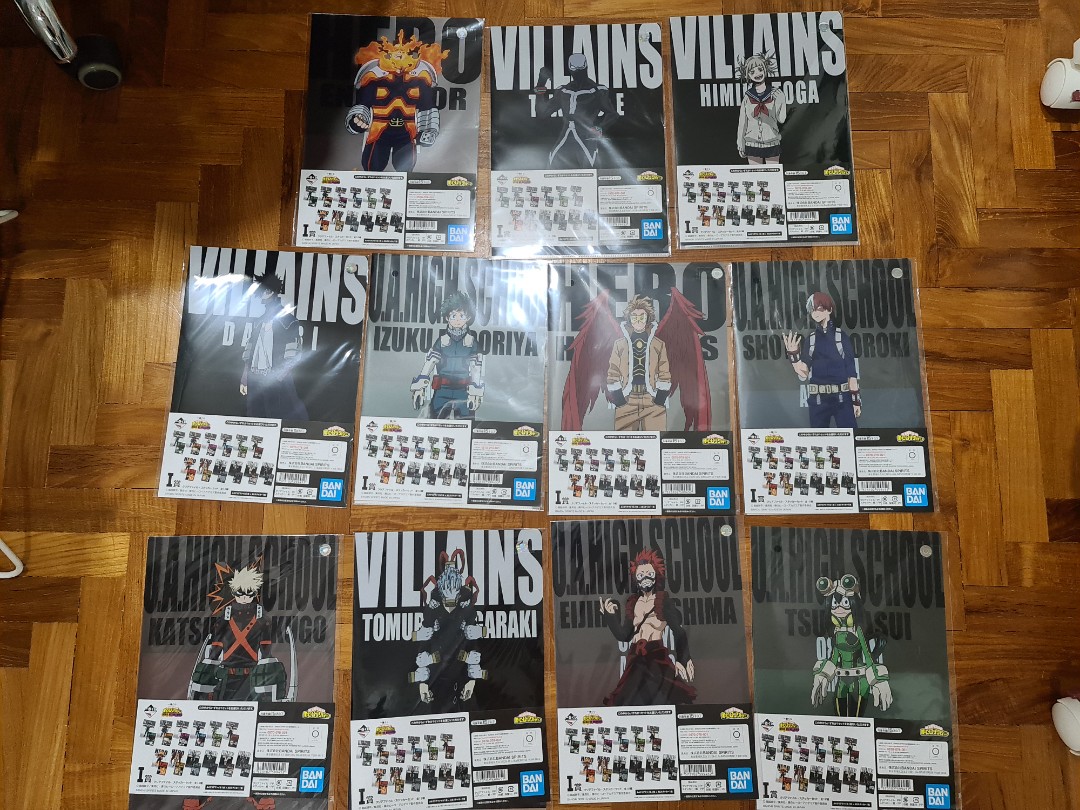 [Set of 11] - My Hero Academia - Hero Vs Villian - Prize I - Folder ...