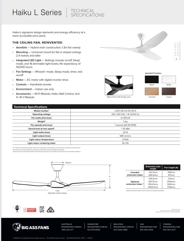 Haiku L Series (Brand New) Fan, Furniture & Home Living, Lighting ...