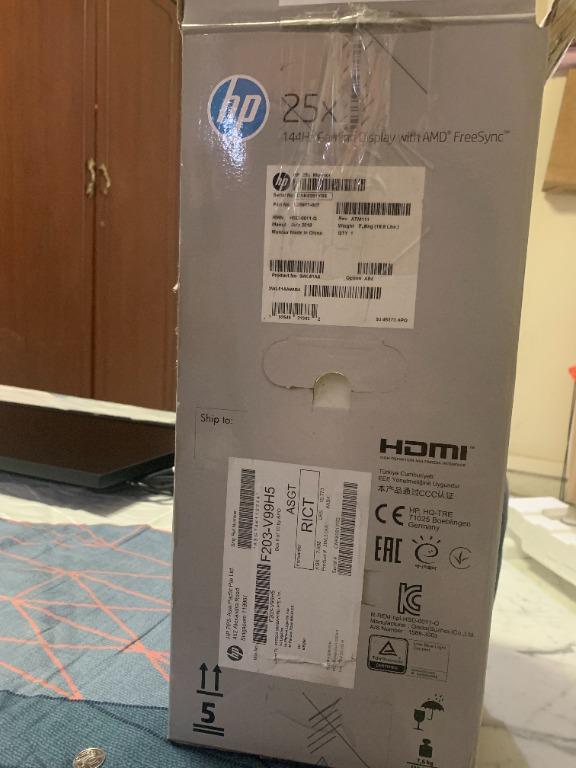 HP 25x 62.23 cm (24.5 in ) Full-HD Gaming Monitor,144Hz, 1ms Response ...