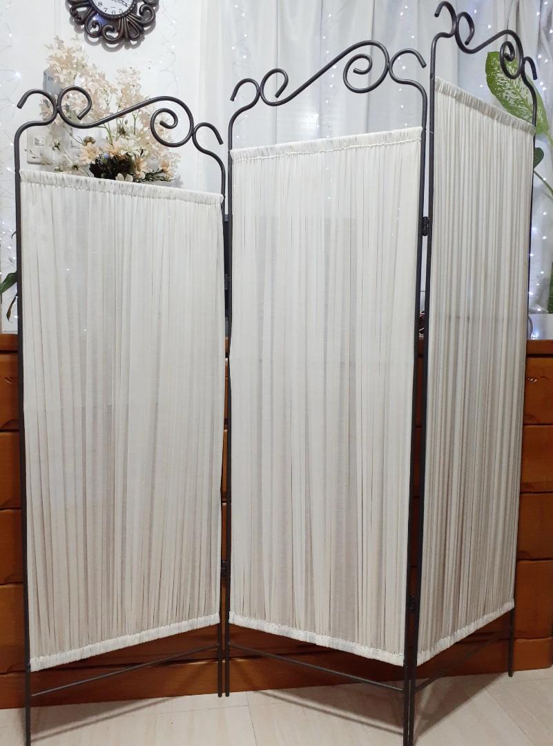Ikea Ekne room divider sheer fabric screen partition, Furniture & Home ...