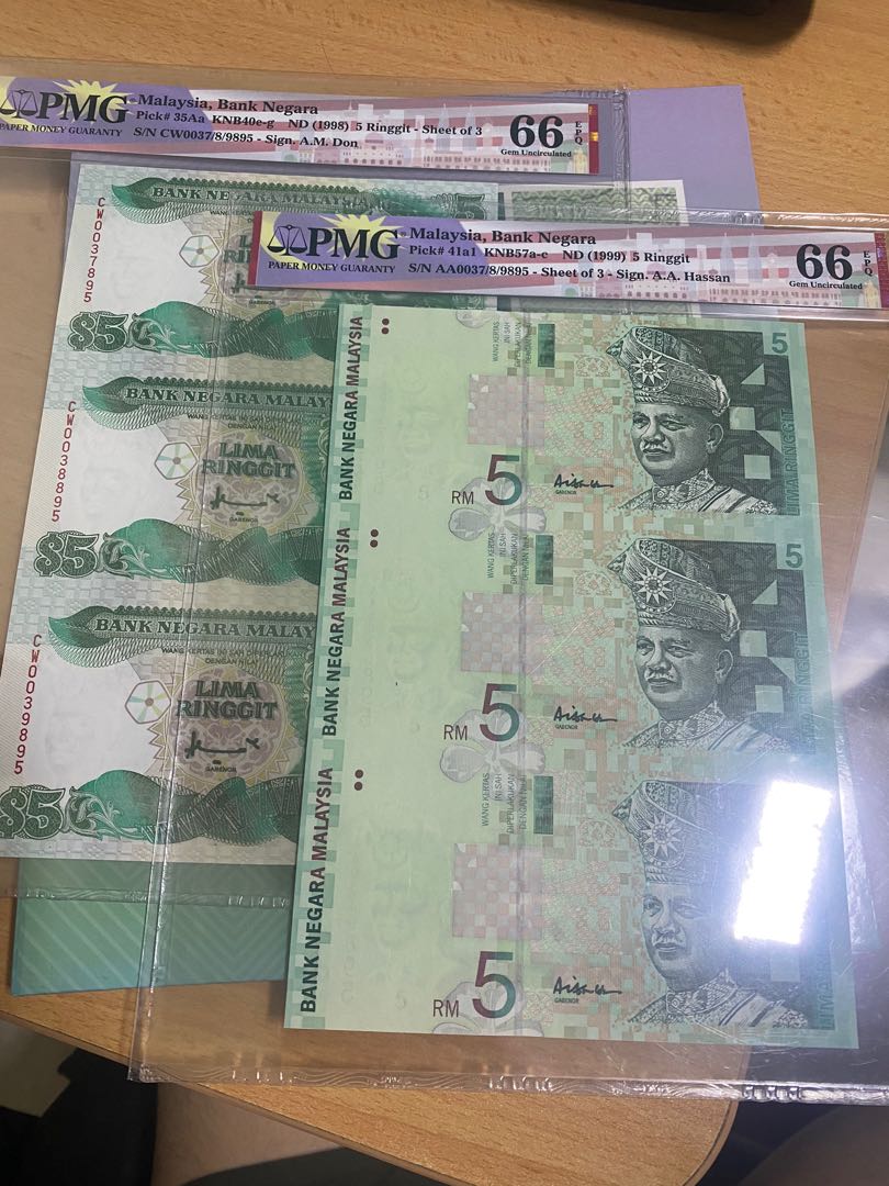 malaysia RM5 uncut full set, Hobbies & Toys, Memorabilia & Collectibles ...