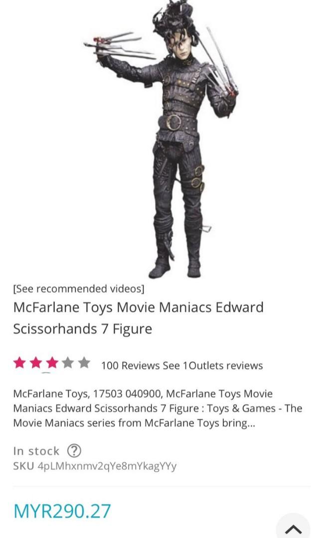 MCFARLANE MANIACS EDWARD SCISSORHANDS 8", Hobbies & Toys, Collectibles & Memorabilia, Fan ...