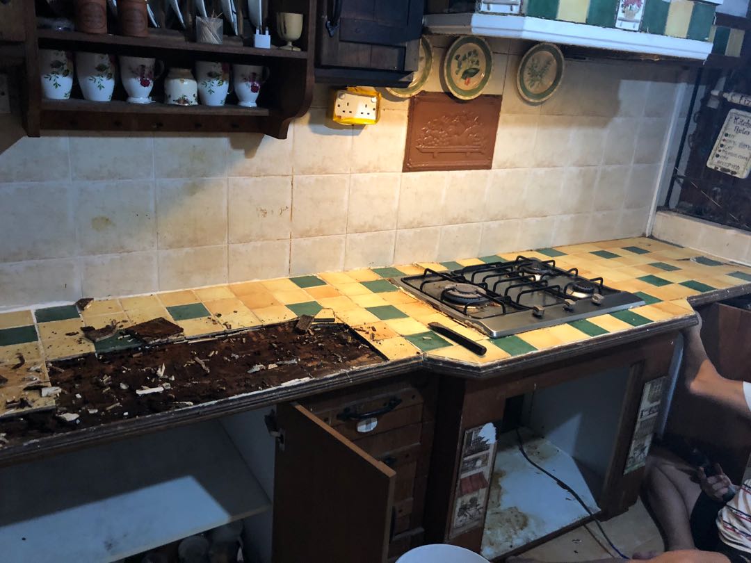 Minor Repair replace rotten kitchen cabinet, Furniture & Home Living ...