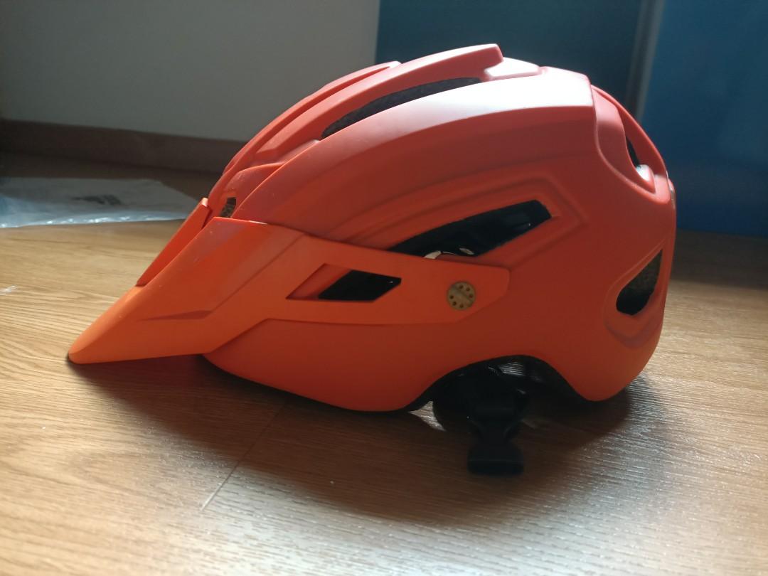 Orange MTB Helmet with Orange Gloves, Sports Equipment, Other Sports ...