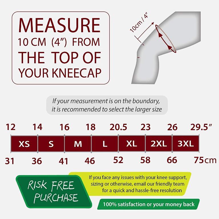 Rymora Knee Support Brace Compression Sleeve - for Joint Pain ...