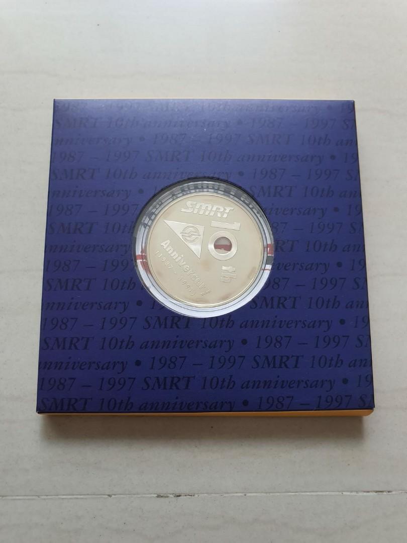 SMRT 10th Anniversary 1987-1997 Silver Proof Medallion, Hobbies & Toys ...