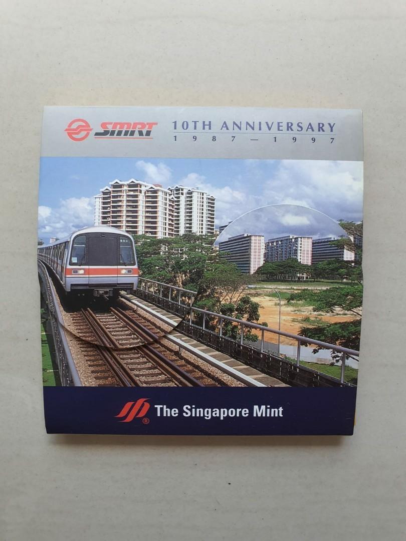 SMRT 10th Anniversary 1987-1997 Silver Proof Medallion, Hobbies & Toys ...