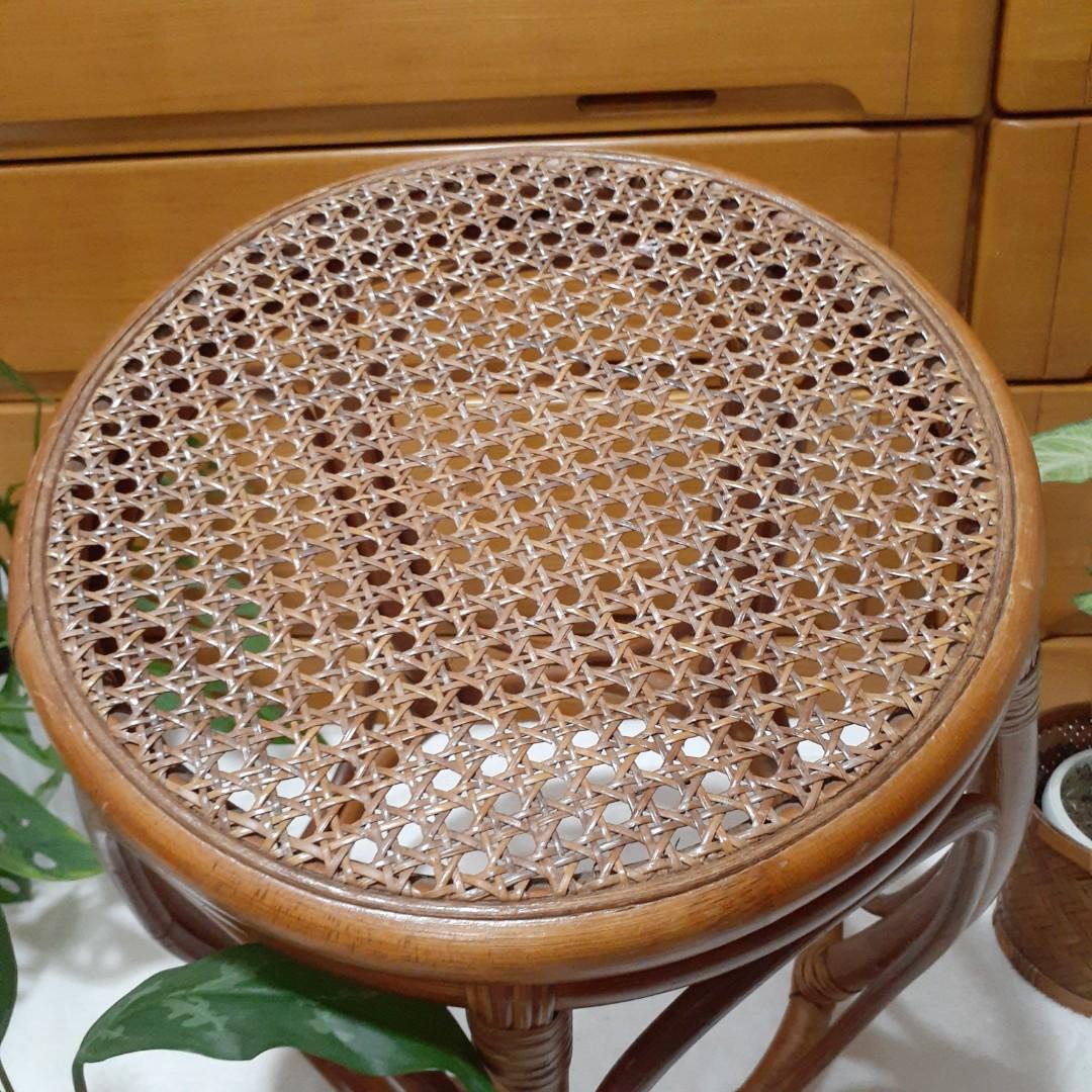 Solihiya rattan round stool /side table / plant stand pedestal ...