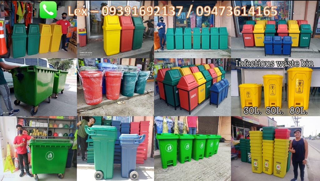 tras bin hooded trash bin mobile bin rolling bin, Furniture & Home ...