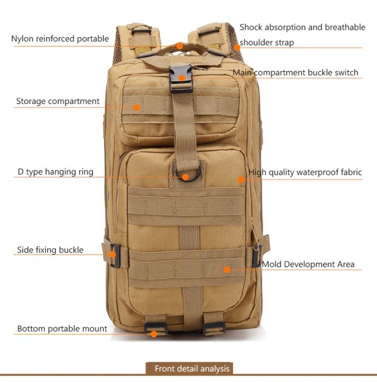 30L/50L large Capacity Men Army Military Tactical Backpack 3P Softback ...