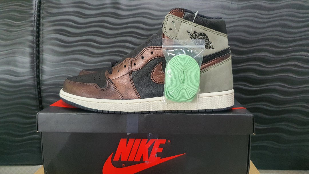 Jordan 1 Retro High Light Army Rust Shadow Patina, Men's Fashion ...