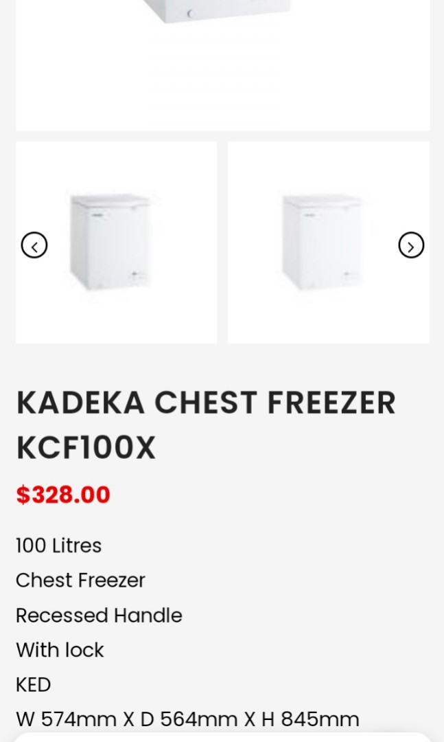 KADEKA CHEST FREEZER, TV & Home Appliances, Kitchen Appliances ...