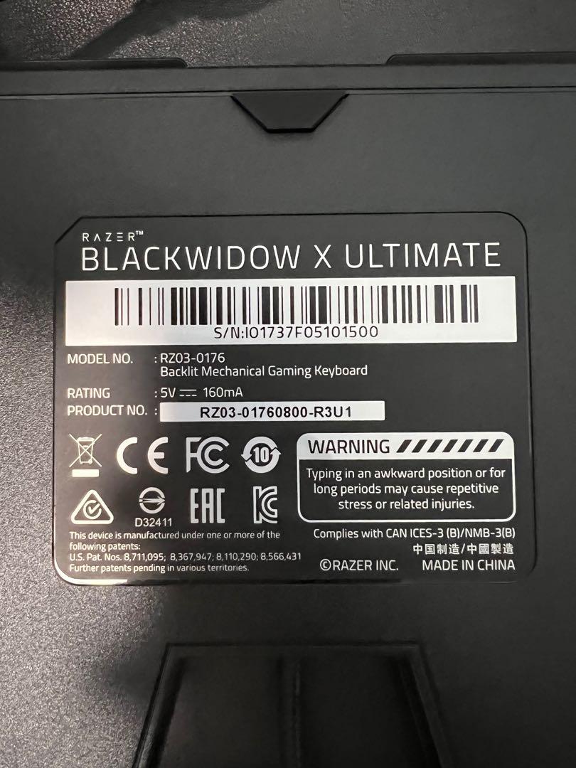 Razer Black Widow X Ultimate keyboard, Computers & Tech, Parts ...