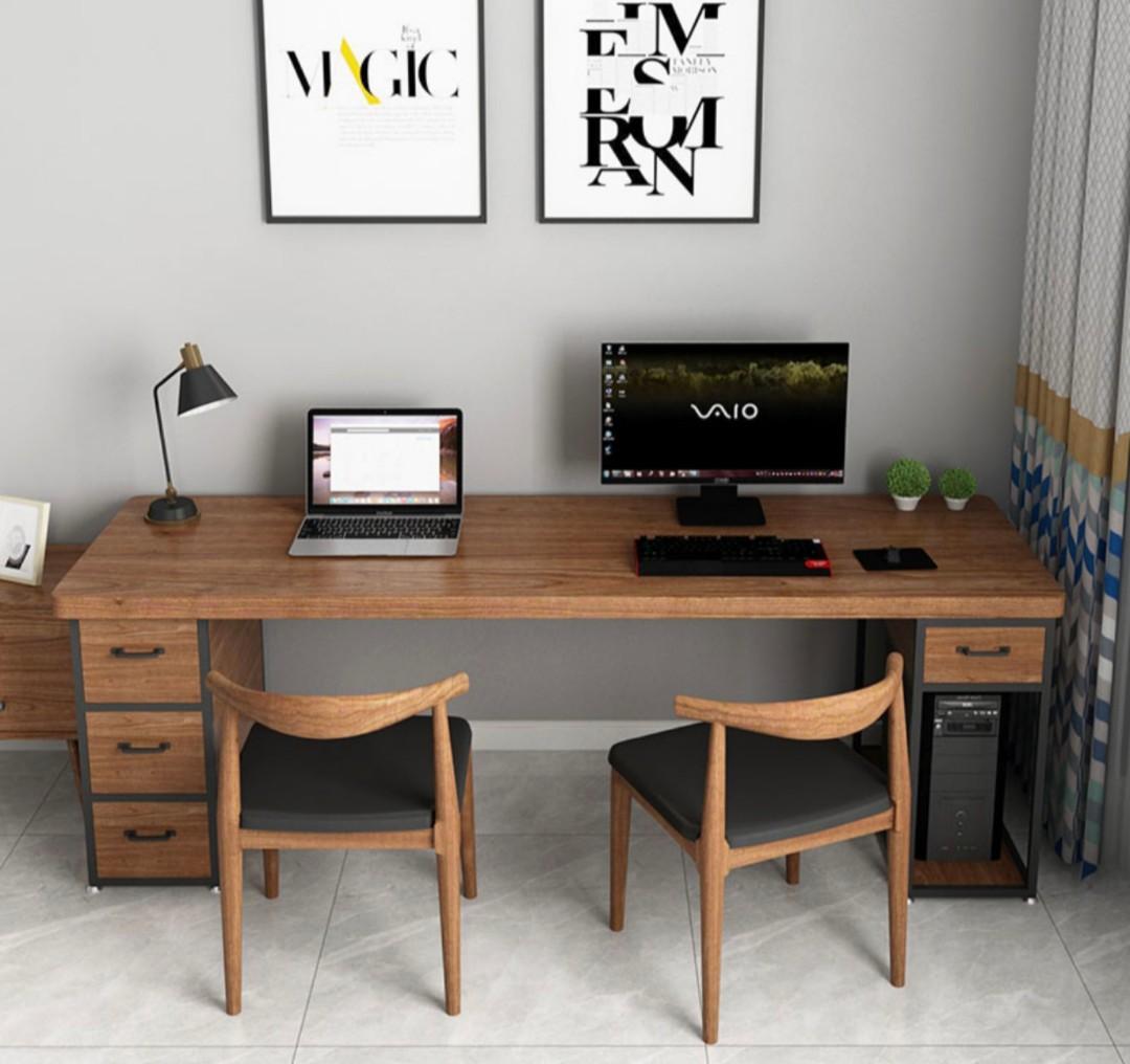 Study Table - Double - Couple Desk, Furniture & Home Living, Furniture ...