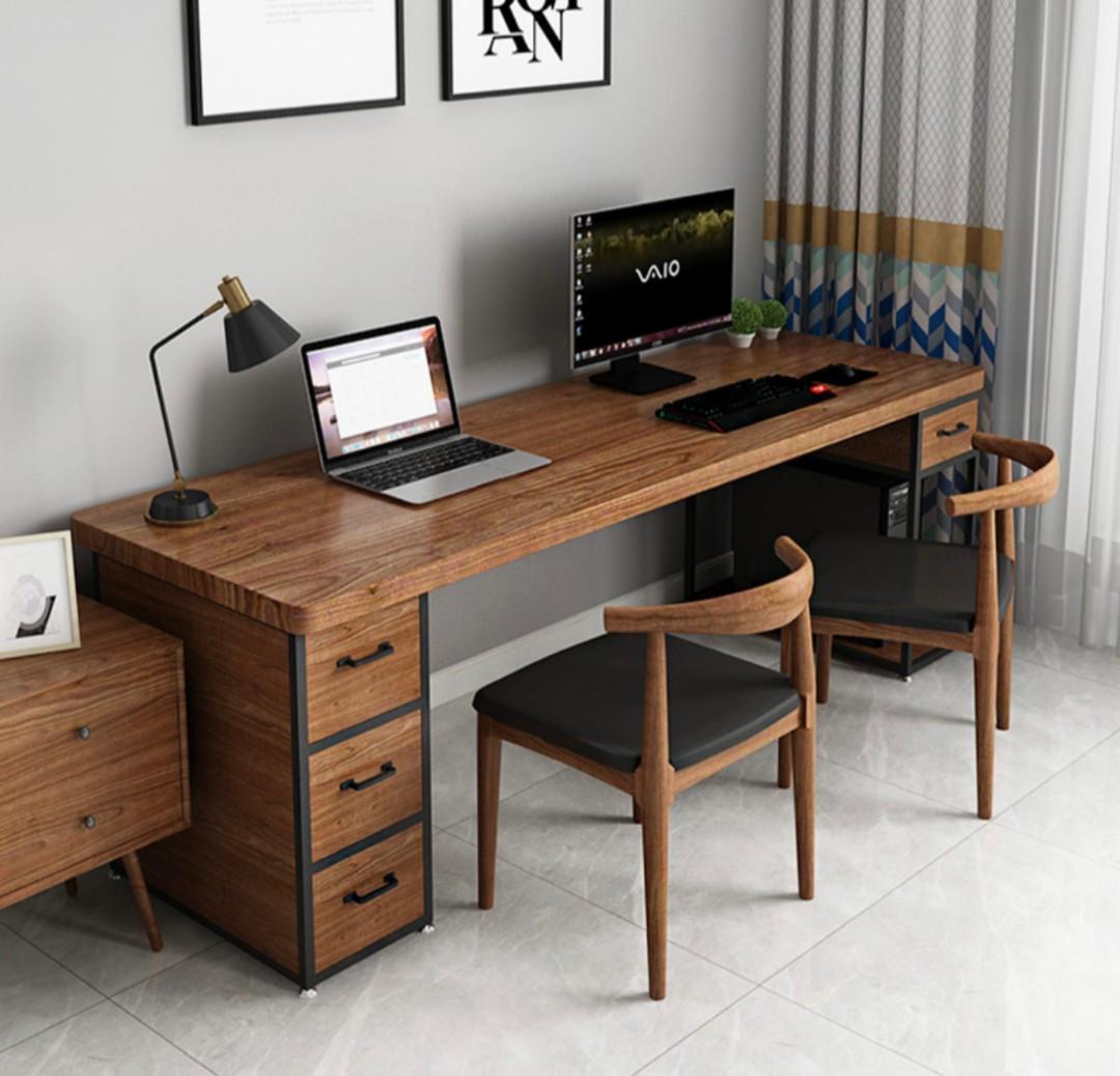 Study Table - Double - Couple Desk, Furniture & Home Living, Furniture ...