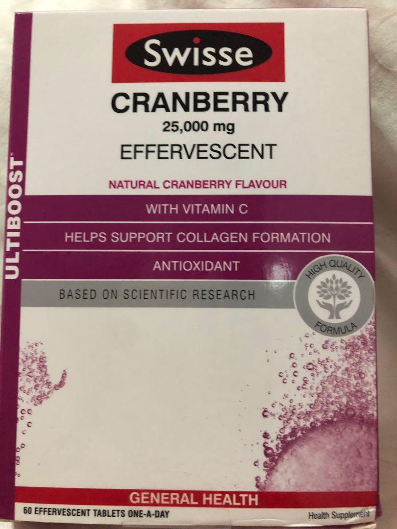 Swisse Cranberry Effervescent, Health & Nutrition, Health Supplements ...