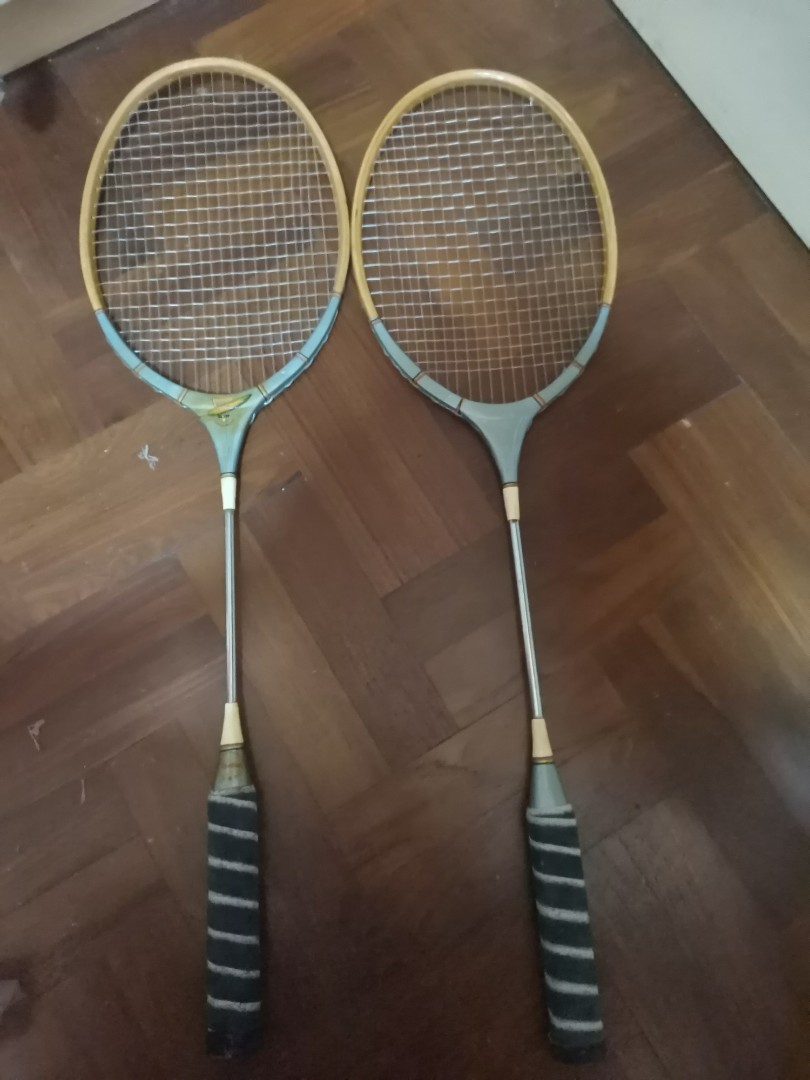 Vintage wooden badminton racket, Sports Equipment, Sports & Games ...