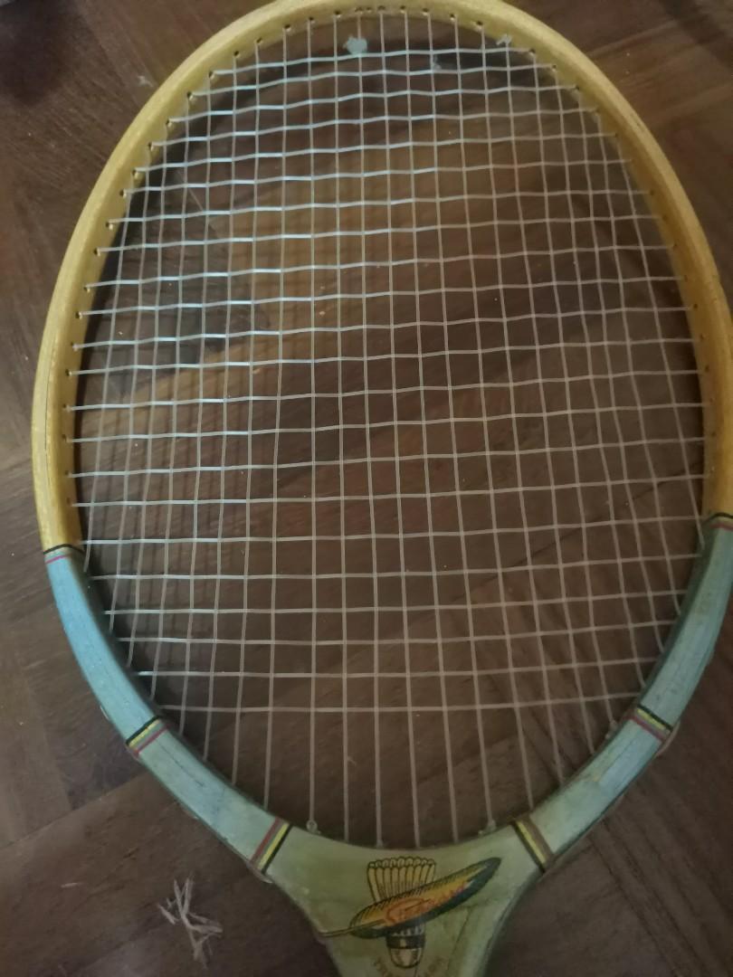 Vintage wooden badminton racket, Sports Equipment, Sports & Games ...
