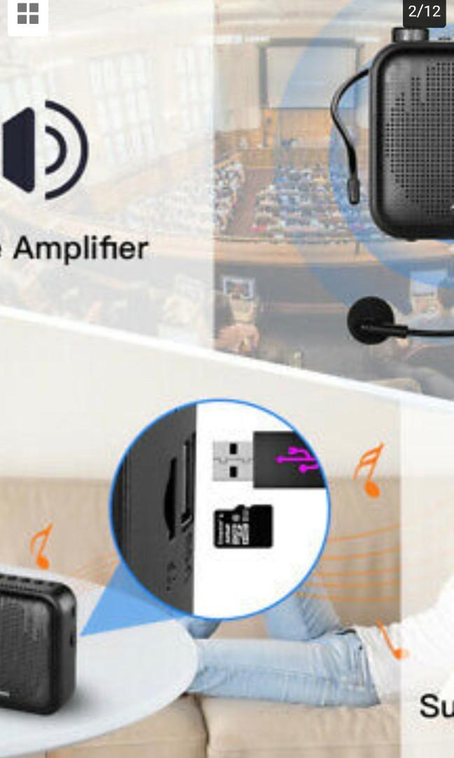 3534) APORO T15 Voice Amplifier Speaker Megaphone With Microphone ...
