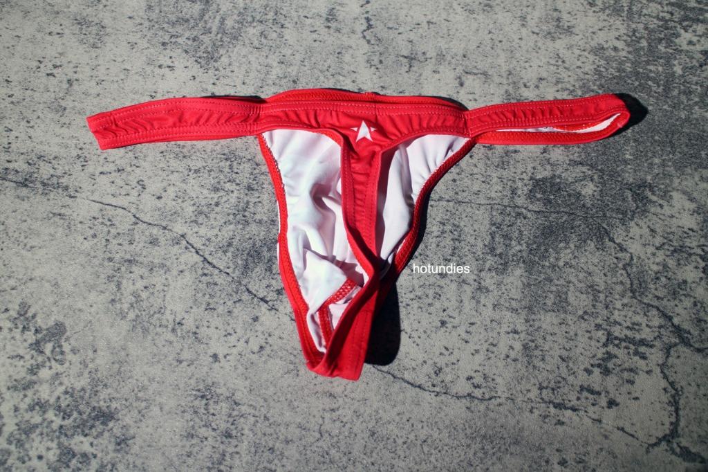 [全新 L XL] EGDE Vertical Logo 紅 T-back Thong G-String, 男裝, 褲＆半截裙, 內褲 boxer - Carousell