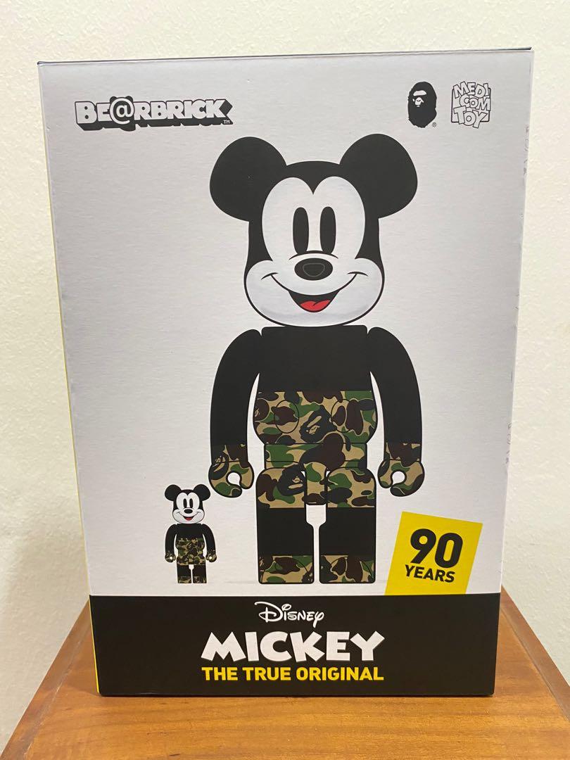 Bearbrick Disney Mickey Mouse x BAPE Camo Green 90 Years Anniversary ...