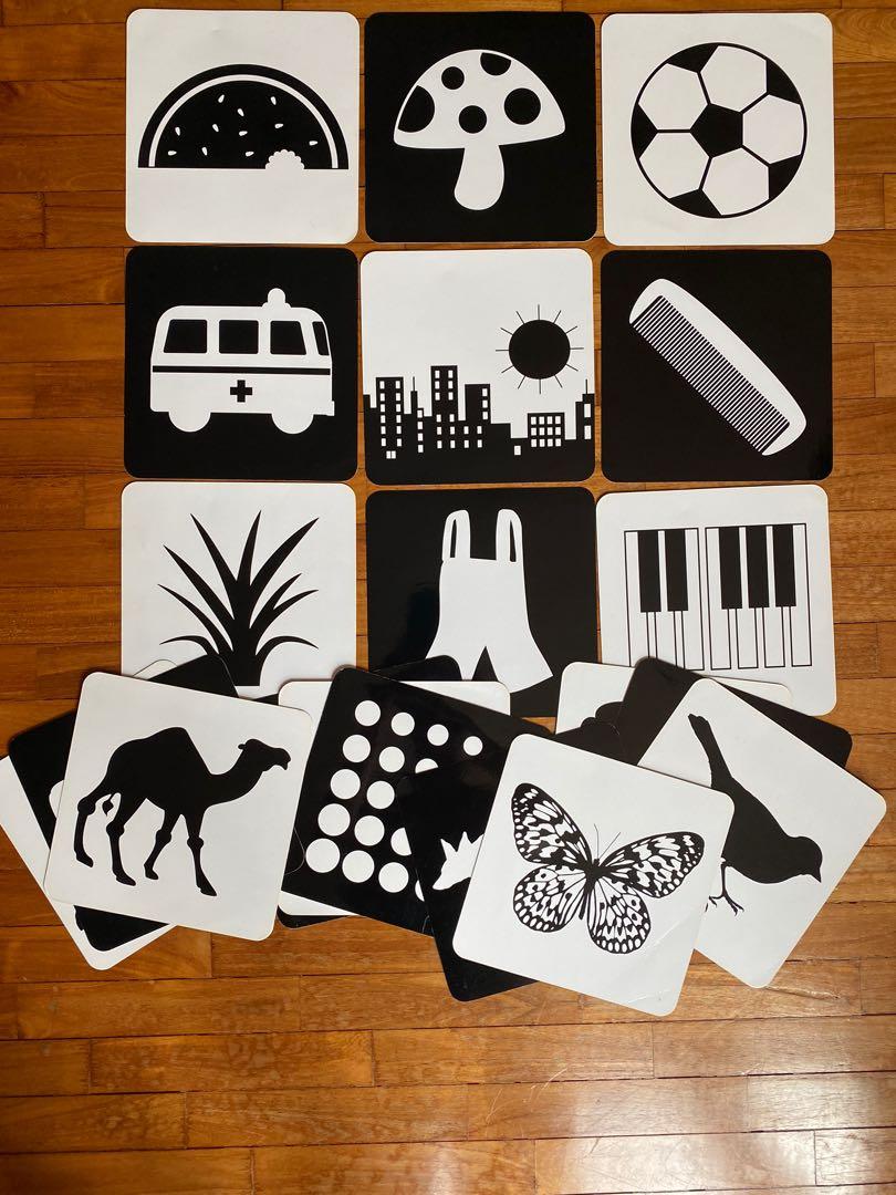 Black and white flash cards for infants, Babies & Kids, Infant Playtime ...