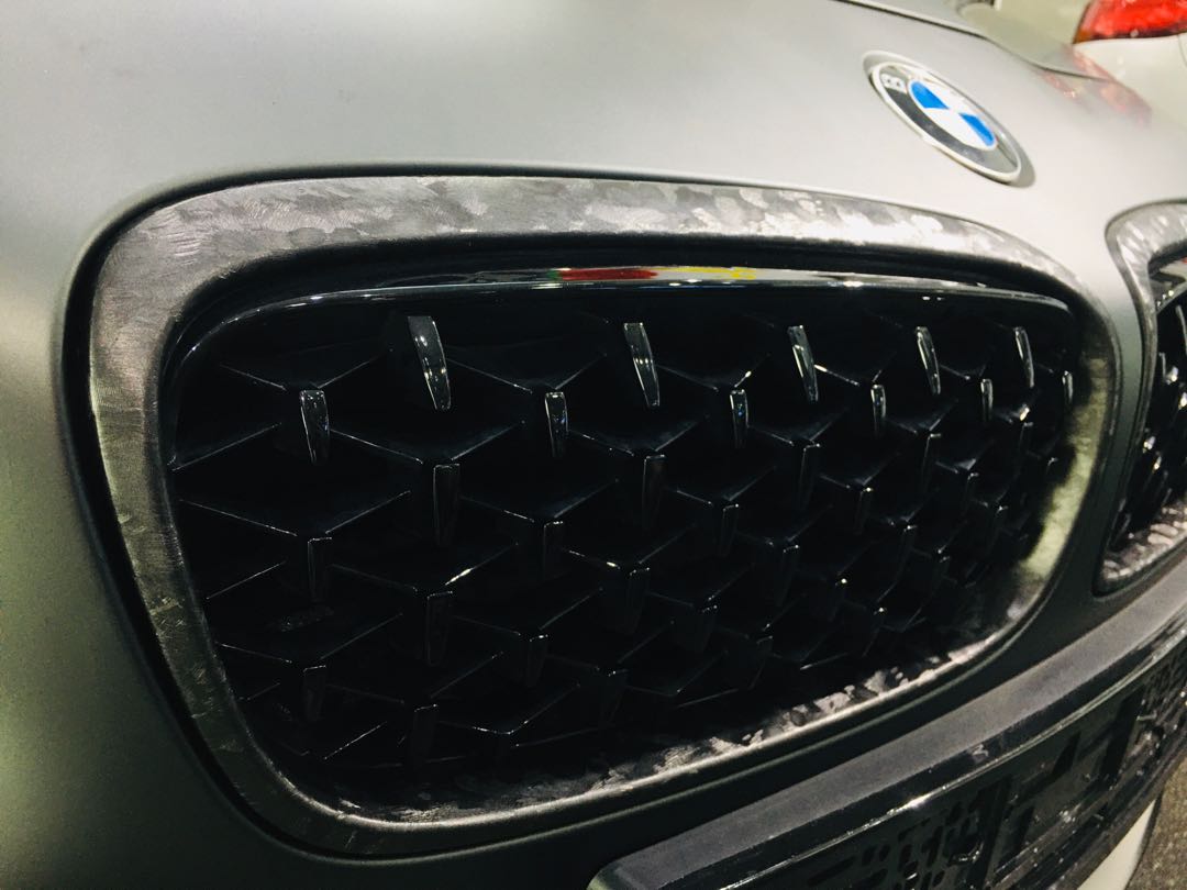 Bmw grille forged carbon wrap, Car Accessories, Accessories on Carousell